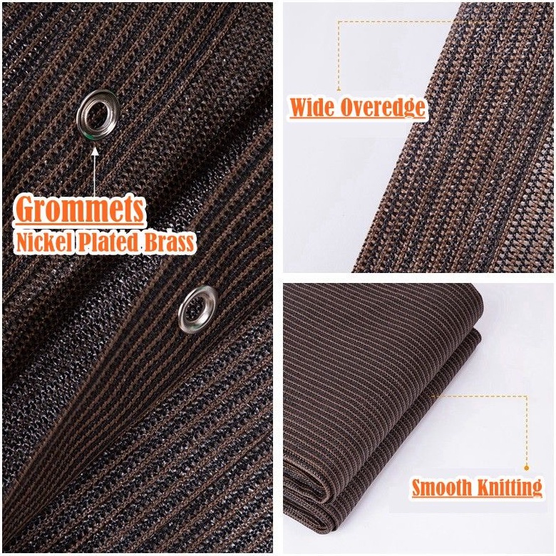 140gsm Brown Privacy Net Backyard Shade Anti UV Shade Fence Sun Shade ...