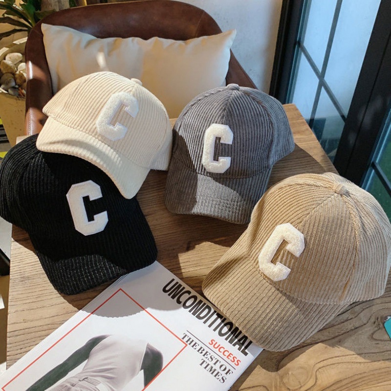 New Corduroy Baseball Cap Women's Autumn and Winter Sports C Letter ...