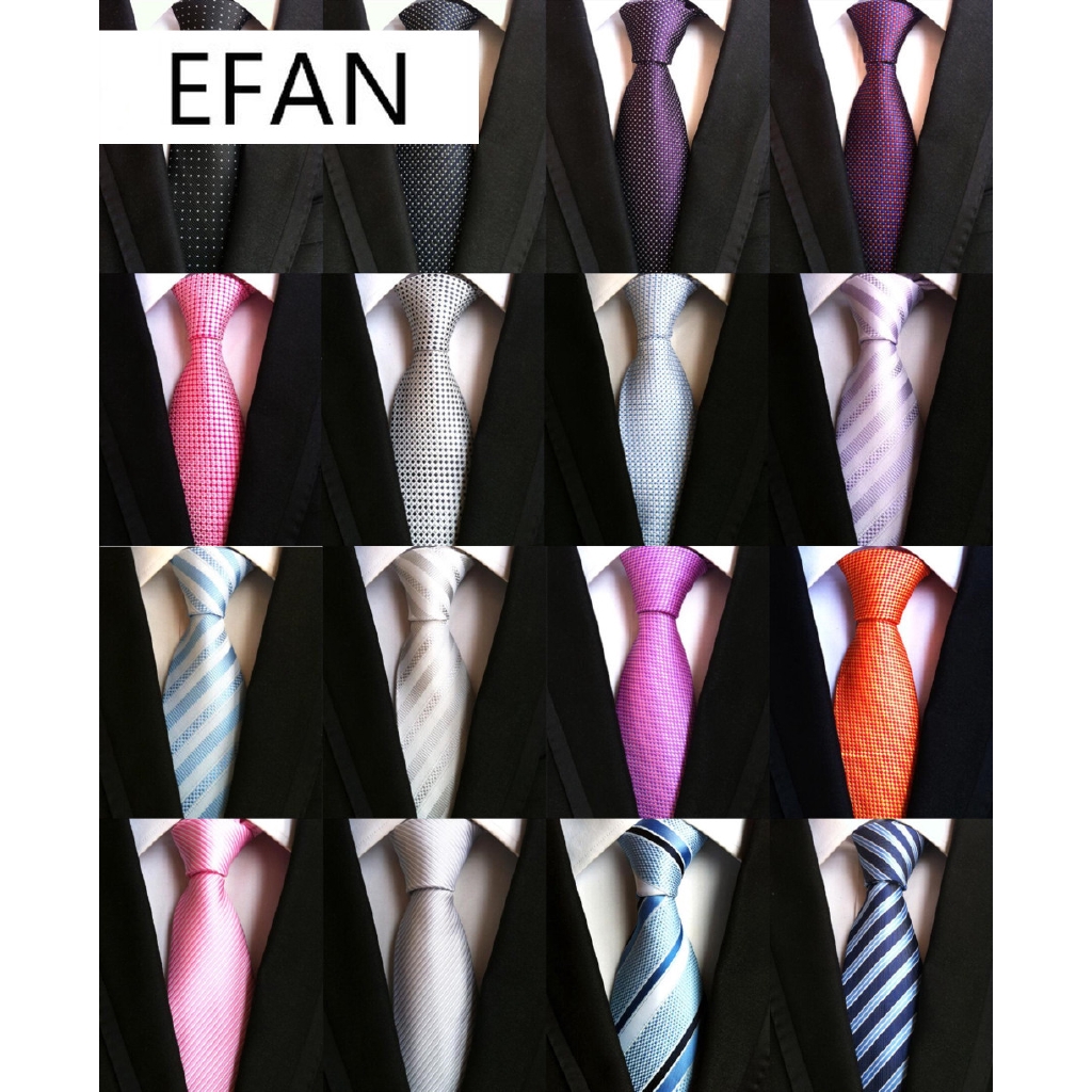 8CM Fashion Classic Men's Stripe Tie Purple White Blue Black Pink ...