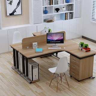 L Shape Desk Computer Office Workstation Study Gaming Meja Office Round ...