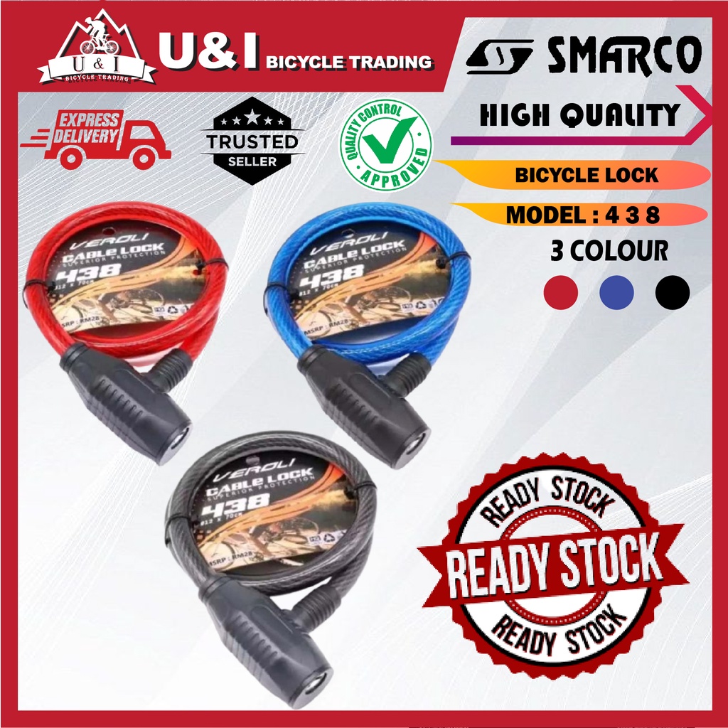Smart Kunci Basikal Bike lock Lock Combination Bike Lock Cable Security ...