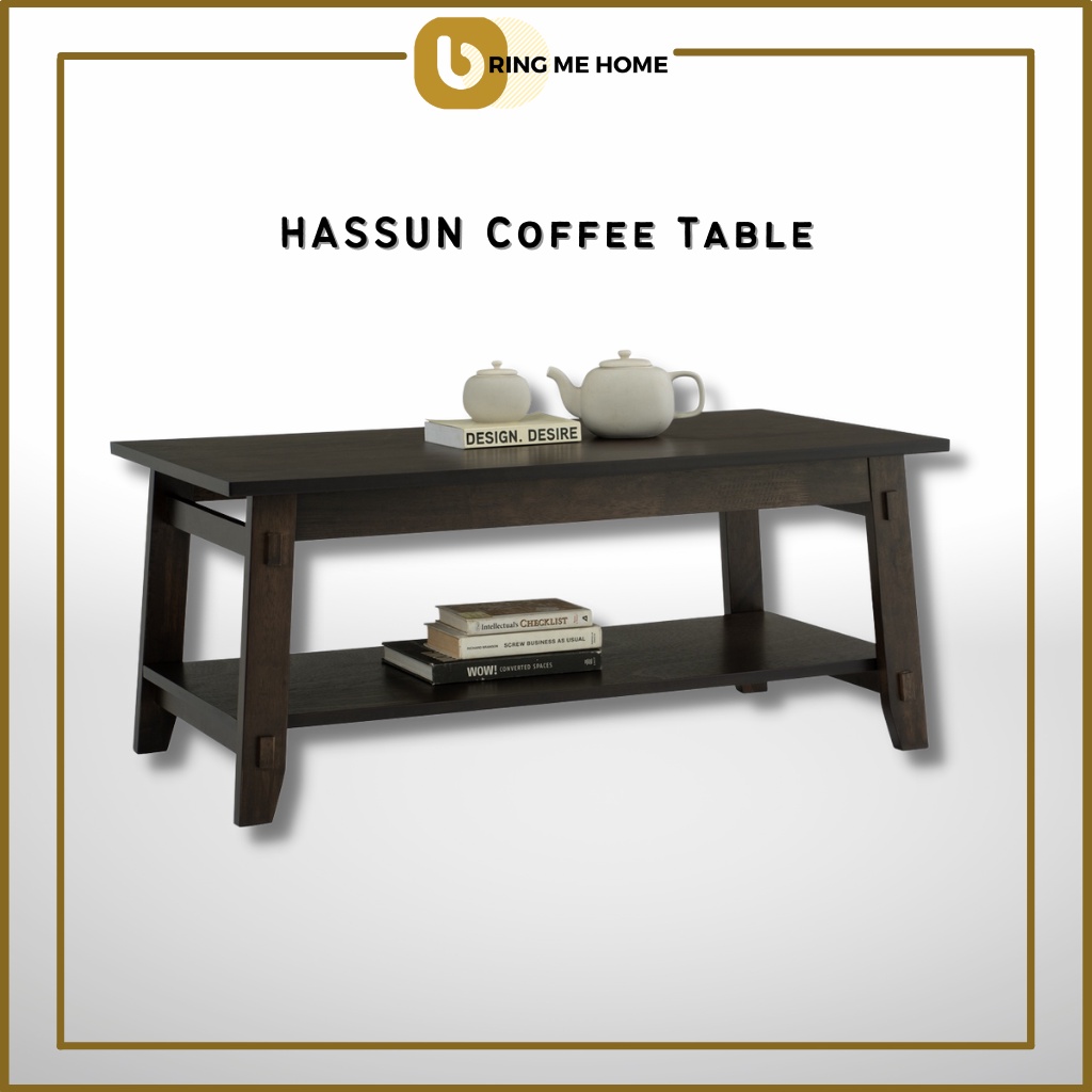 HASSUN Chestnut Meja Coffee Table Wood Table Living Room Table Meja ...