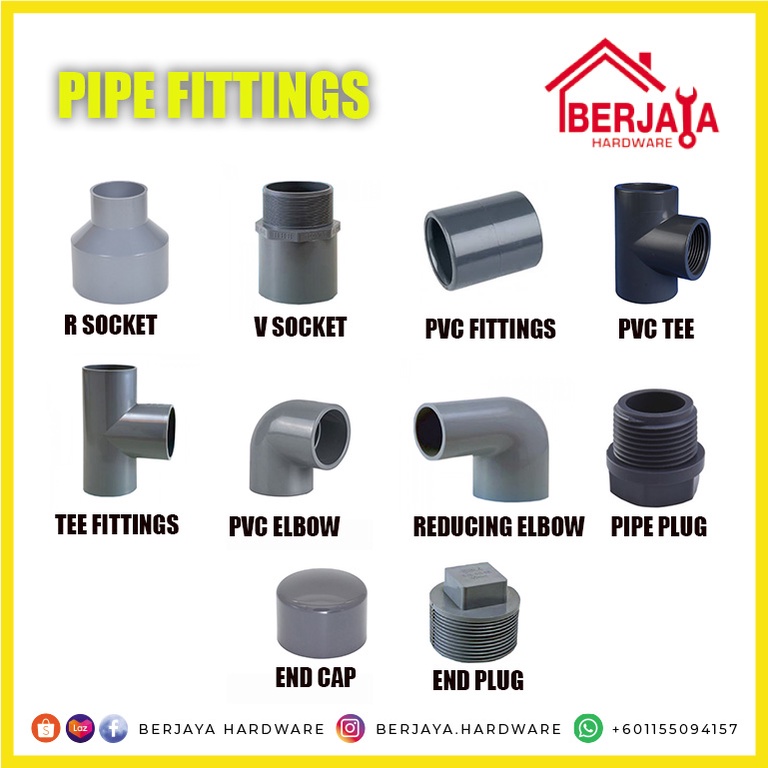 🔥READY STOCK | ORIGINAL🔥 PVC Pipe Fittings Multiple Sizes High Quality ...
