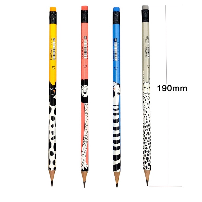 Wooden Pencil with Animal Print and Eraser 2B CLASSMATE Sharp ...