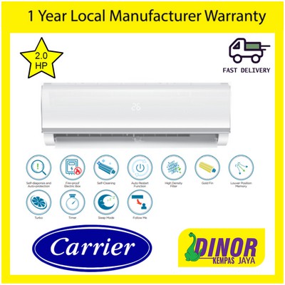 Carrier Fixed Speed Non Inverter 2.0HP R410A 38KHA018FS/42KHA018FS Air ...