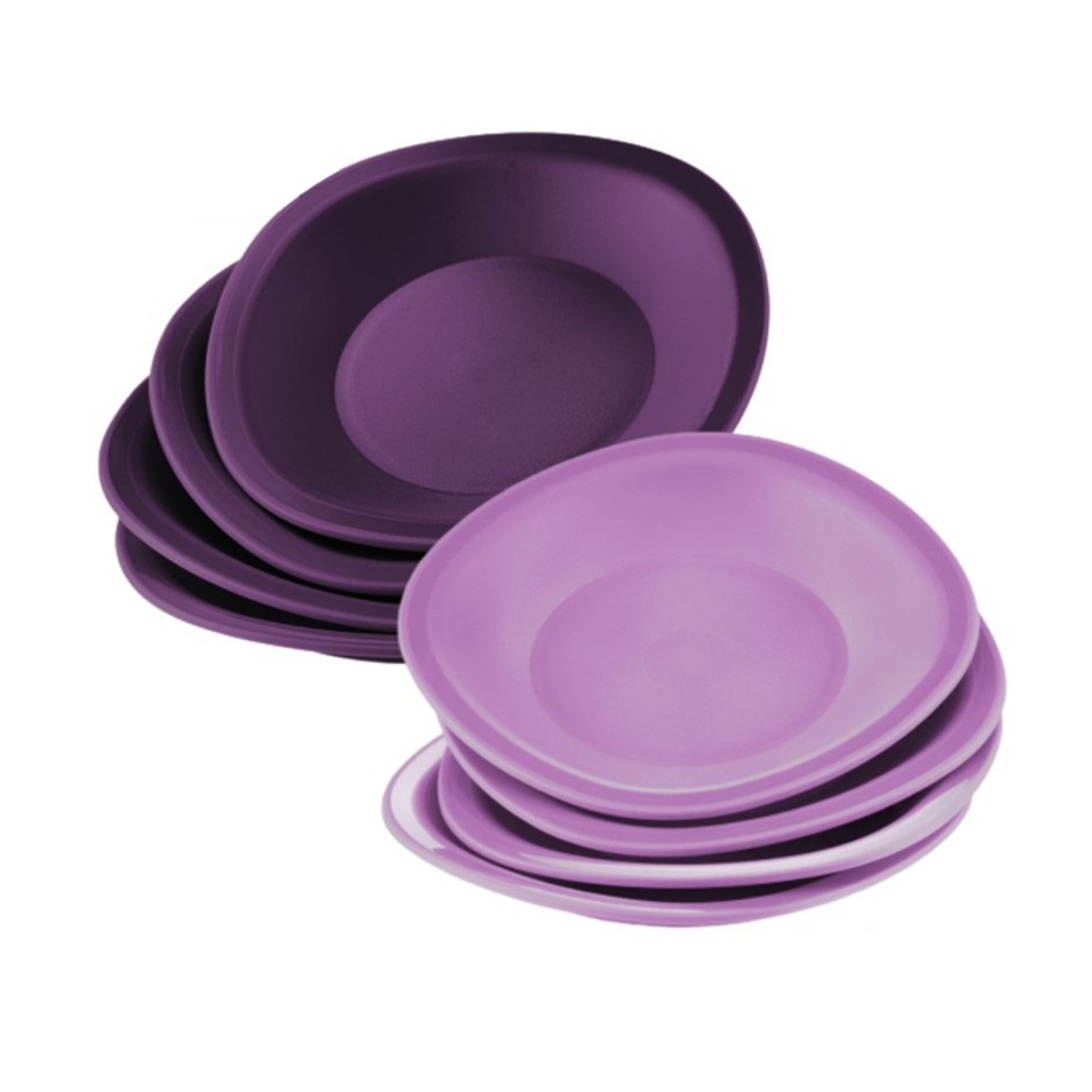 Tupperware Gourmet Dessert Set | Purple Royale Treat Plate (4) Dark ...