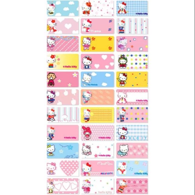 Hello kitty Waterproof Name Sticker | Shopee Malaysia
