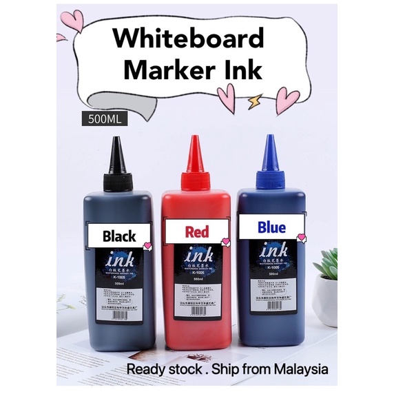 🔥Ready stock🔥 500ml Whiteboard marker pen Refill black Red Blue Ink ...
