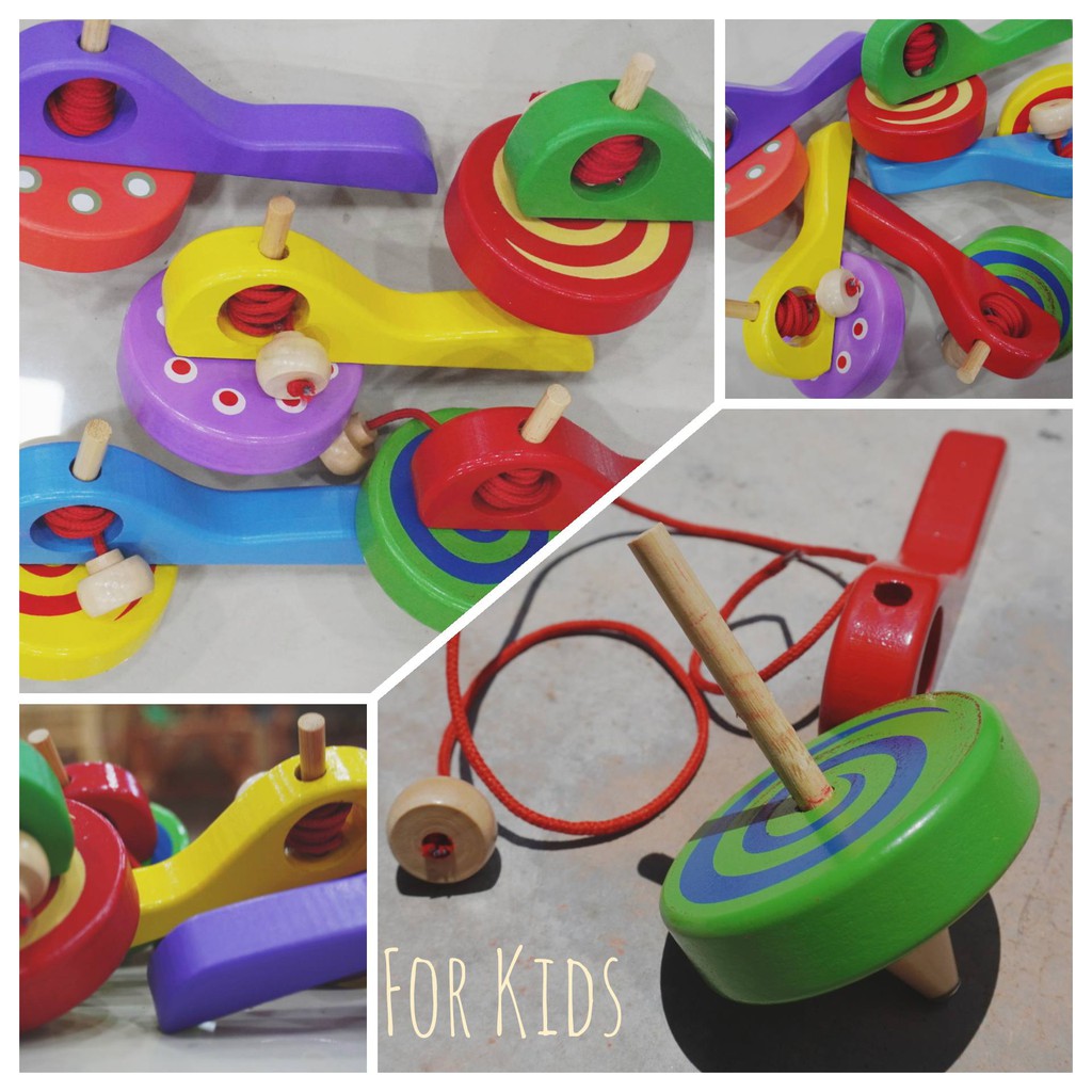 Kid's Toy Cheap Spinning Top/ Gasing Kayu 🔥🔥🔥 | Shopee Malaysia