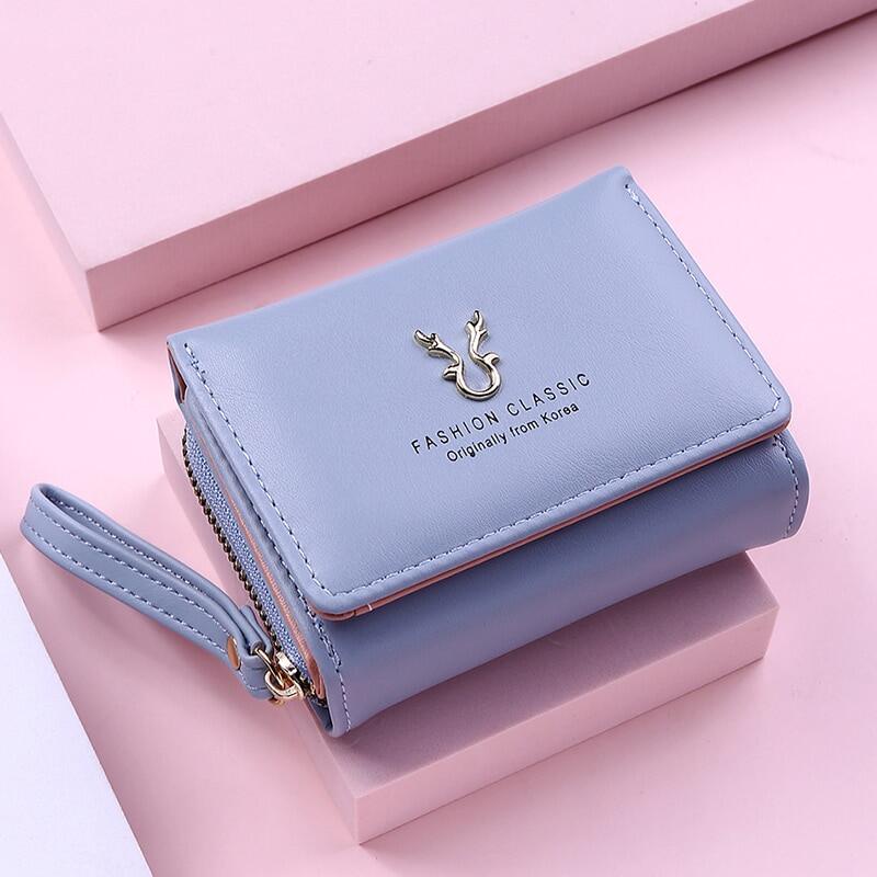 Women Short Purse Wallet Multi-function Zipper Multi-card Purse Ladies ...