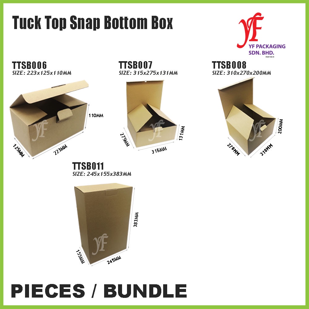 Tuck Top Snap Bottom Box / Small and Big / 1PC | Shopee Malaysia