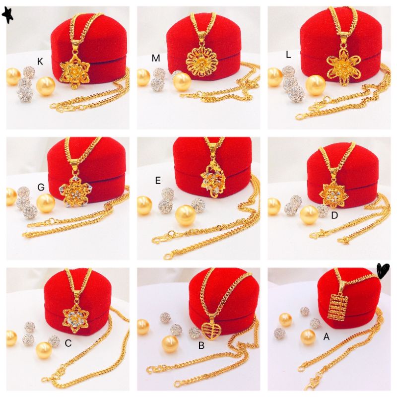 💥FREE COP 916💥(NCE17S) EMAS BANGKOK SET RANTAI LEHER & PENDANT BUAH ...