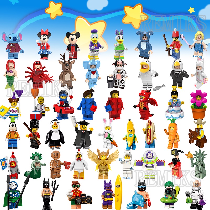 Cartoon Characters Minifigures Stitch Batman Mickey Mousea Minnie ...