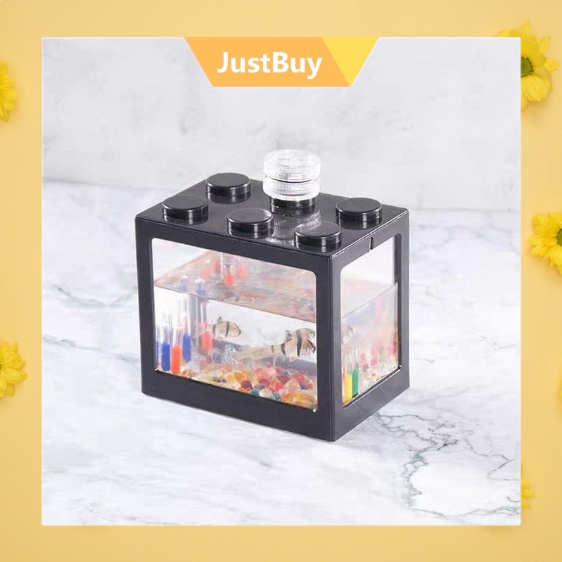 JustBuy Betta Fish Tank Small Mini Aquarium Mini Lego Block Tank Ikan ...
