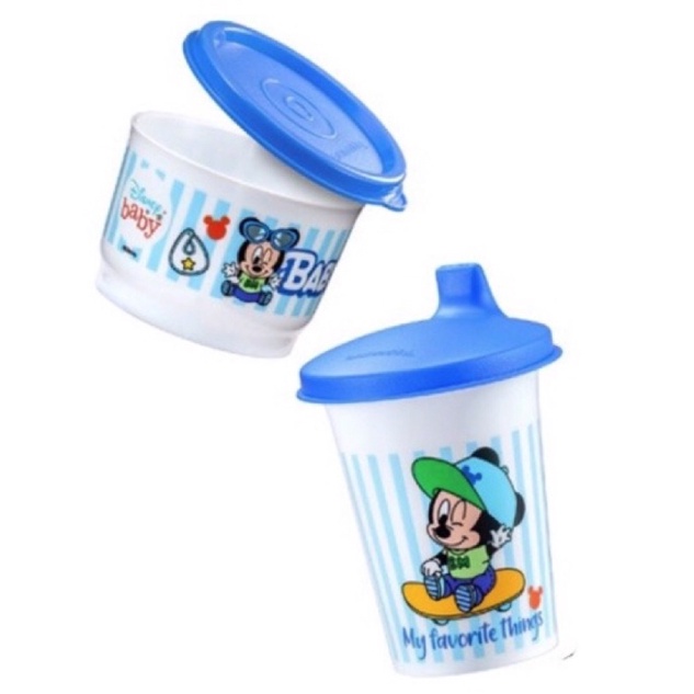 Original Tupperware Disney Baby Set/ Mickey Minnie/ Donald Duck/ cawan ...