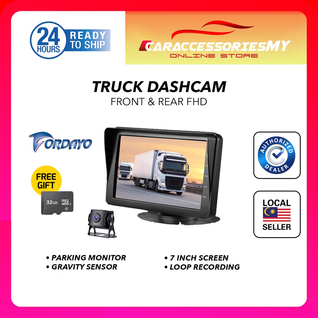 Fordayo Truck van lorry DVR Camera 7 inch AHD 1080P Dash Cam Parking ...