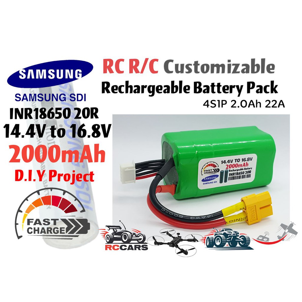 RC Rechargeable Battery Pack 4S1P 2000mAh Lithium Ion Boat Remote ...