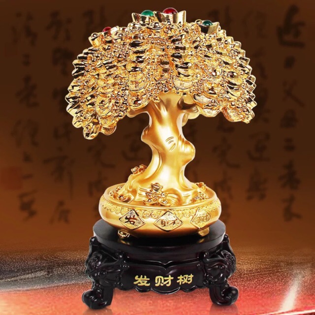 EXTRAVAGANT BEJEWELED GOLDEN WEALTH INVITING MONEY TREE | Shopee Malaysia
