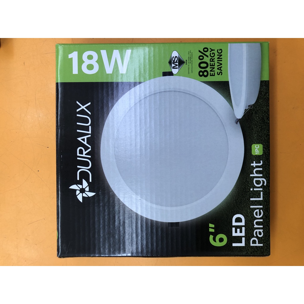 DURALUX LED PANEL DOWNLIGHT WITH SIRIM 6" 18W DAYLIGHT / WARM WHITE ...