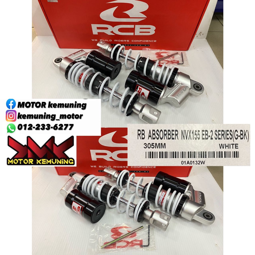 ABSORBER RCB EB2 305mm 275MM NVX V1 V2 AEROX ORIGINAL RACINGBOY NMAX ...