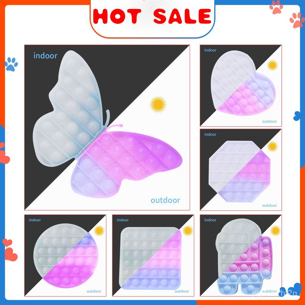 Discoloration Pop It Fidget Toy Rainbow Color Change Under The Sun ...