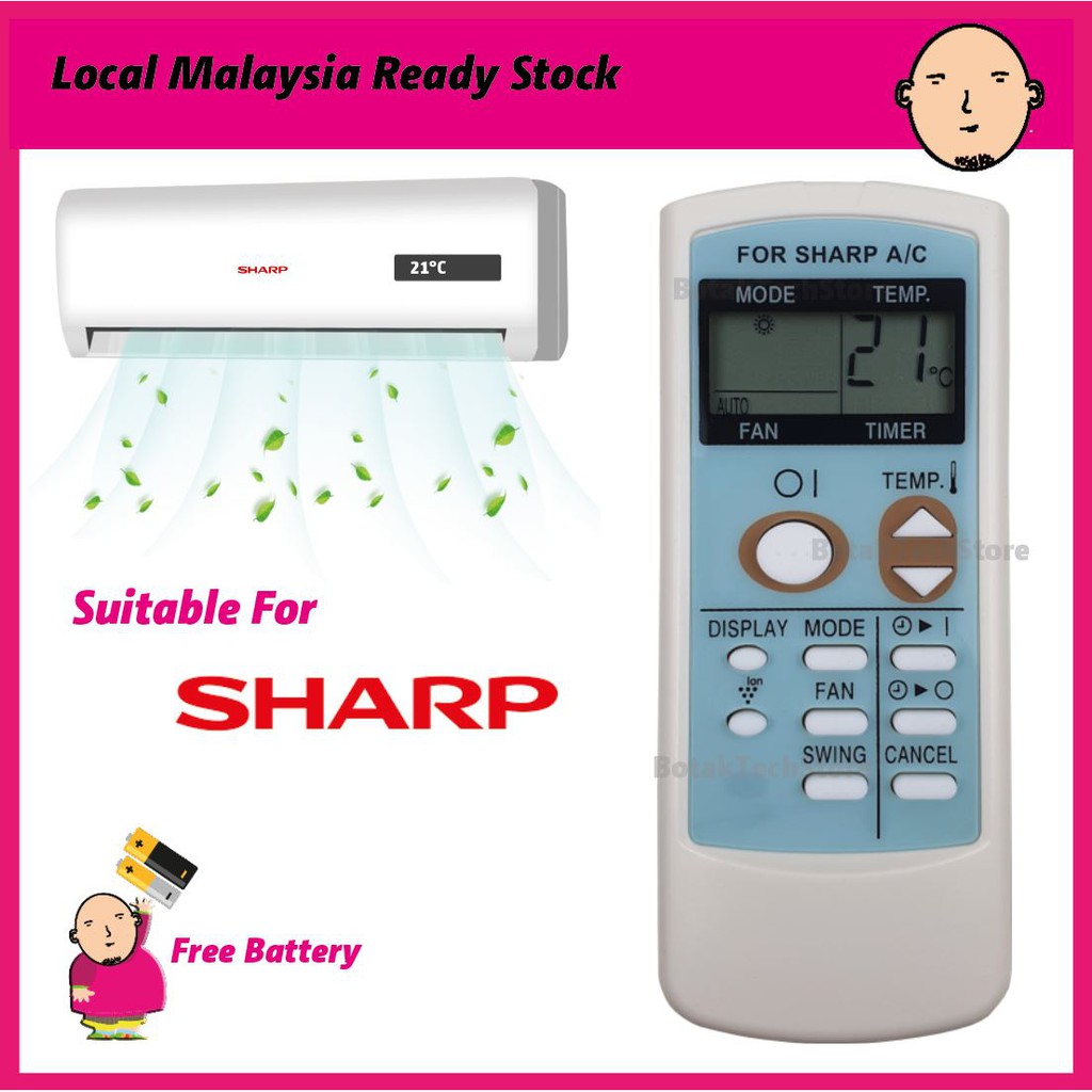 Sharp Air Cond Aircond Air Conditioner Remote Control Replacement ...