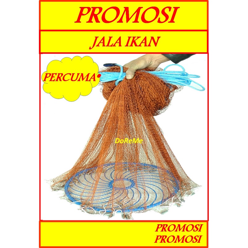 JALA MURAH IKAN MATA HALUS 0.6 INCI JALA SAIZ 5, 6, 7, 8, 9 DAN 10 KAKI ...