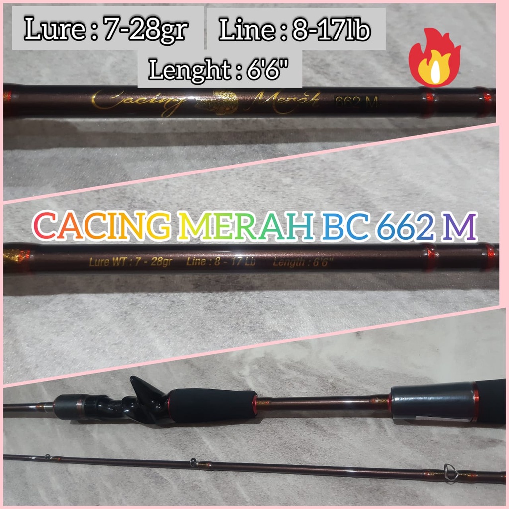 MERAH Red Worm Rod SP 662M Relix Nusantara Free Packing Thick Cardboard ...