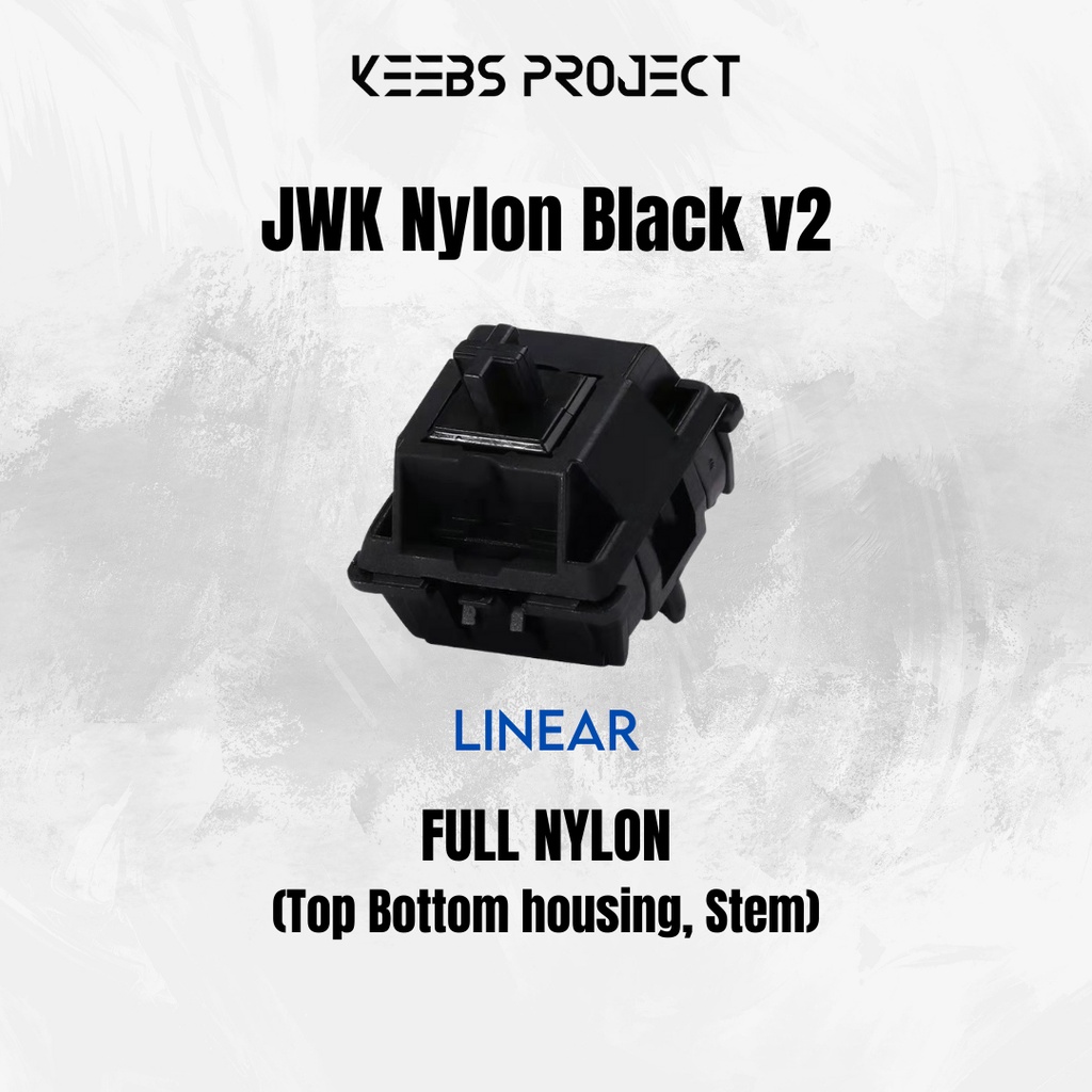JWK Nylon Black V2 Jwick R2 Linear Switch | 5 pin switch | Thocky ...