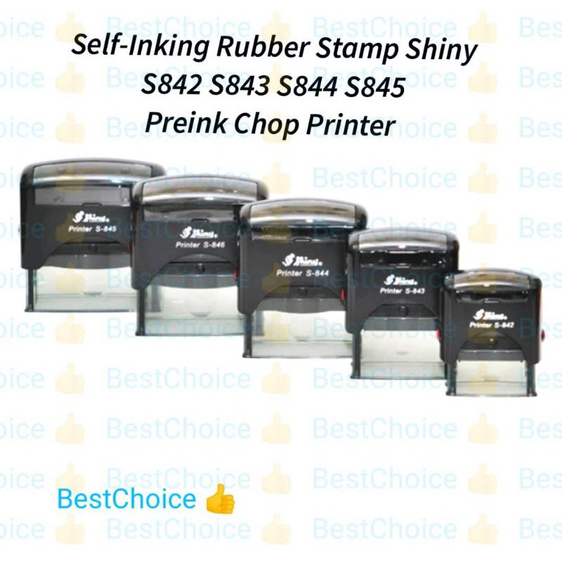 Self-Inking Rubber Stamp Shiny S842 S843 S844 S845 Preink Chop Printer | Shopee Malaysia