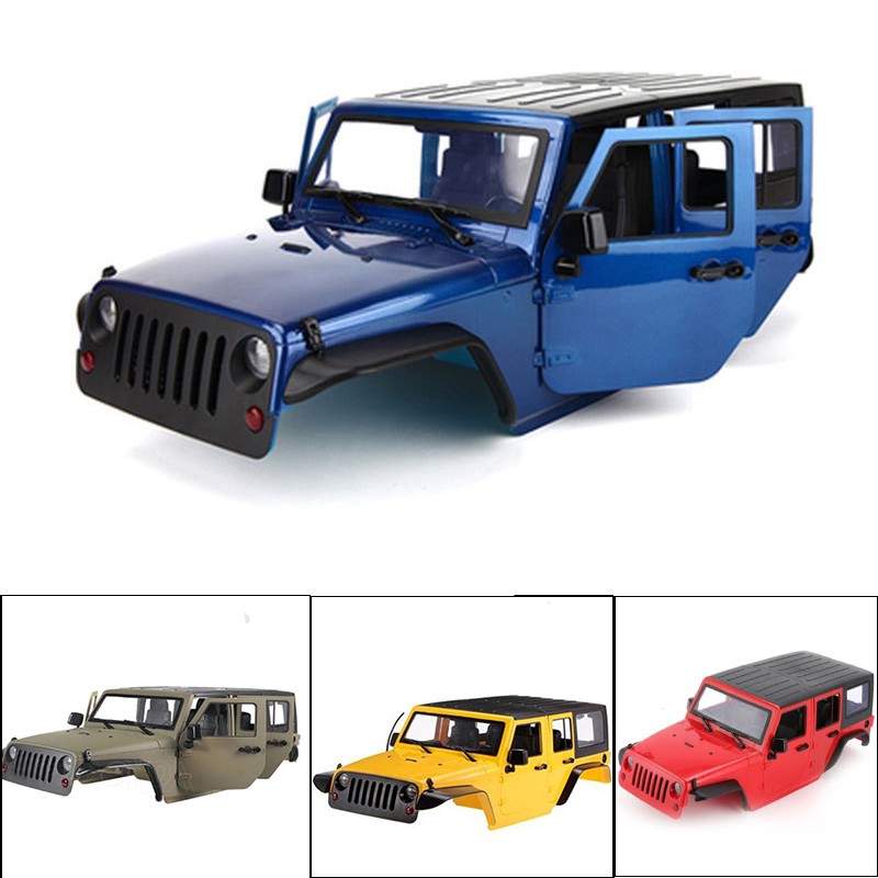 RC 1/10 Jeep Wrangler JK Rubicon 4 Door Hard Body Shell Kit 313mm Wheelbase for Crawler Cars ...