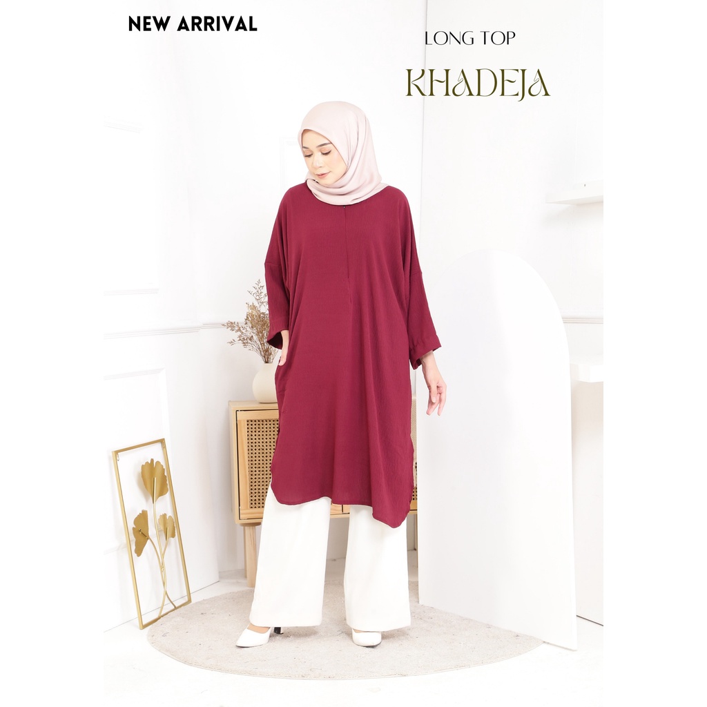 New design Long Tunic baju kurung Al-KHADEJA plain new arrivals Muslim ...