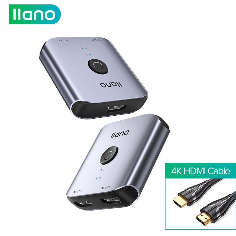llano 4K HDMI Splitter 60Hz 2.0HDMI Switch 2 in 1 out/1 in 2 out Adapter Converter for ...