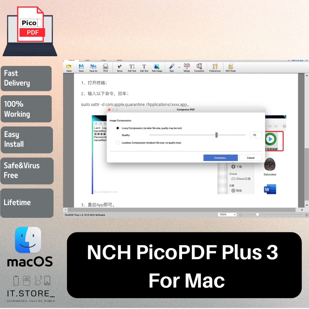 NCH PicoPDF Plus 3 Lifetime for Intel and M1 Chip Apple Silicone MacOs ...