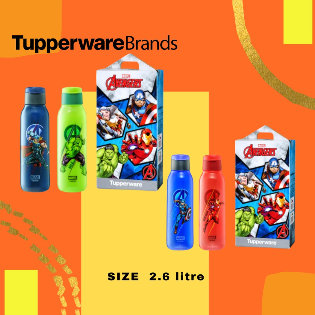 Tupperware Water Bottle Avengers Avenger Iron Man Hulk Captain America ...