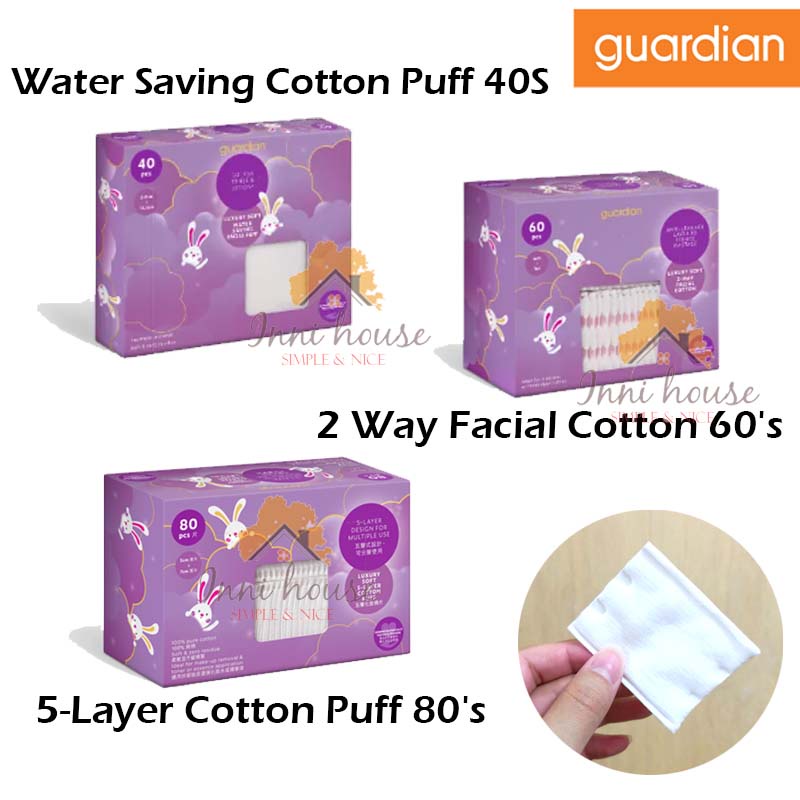 Guardian 2 Way Facial Cotton/Guardian 5-Layer Cotton Puff 80's Cotton ...