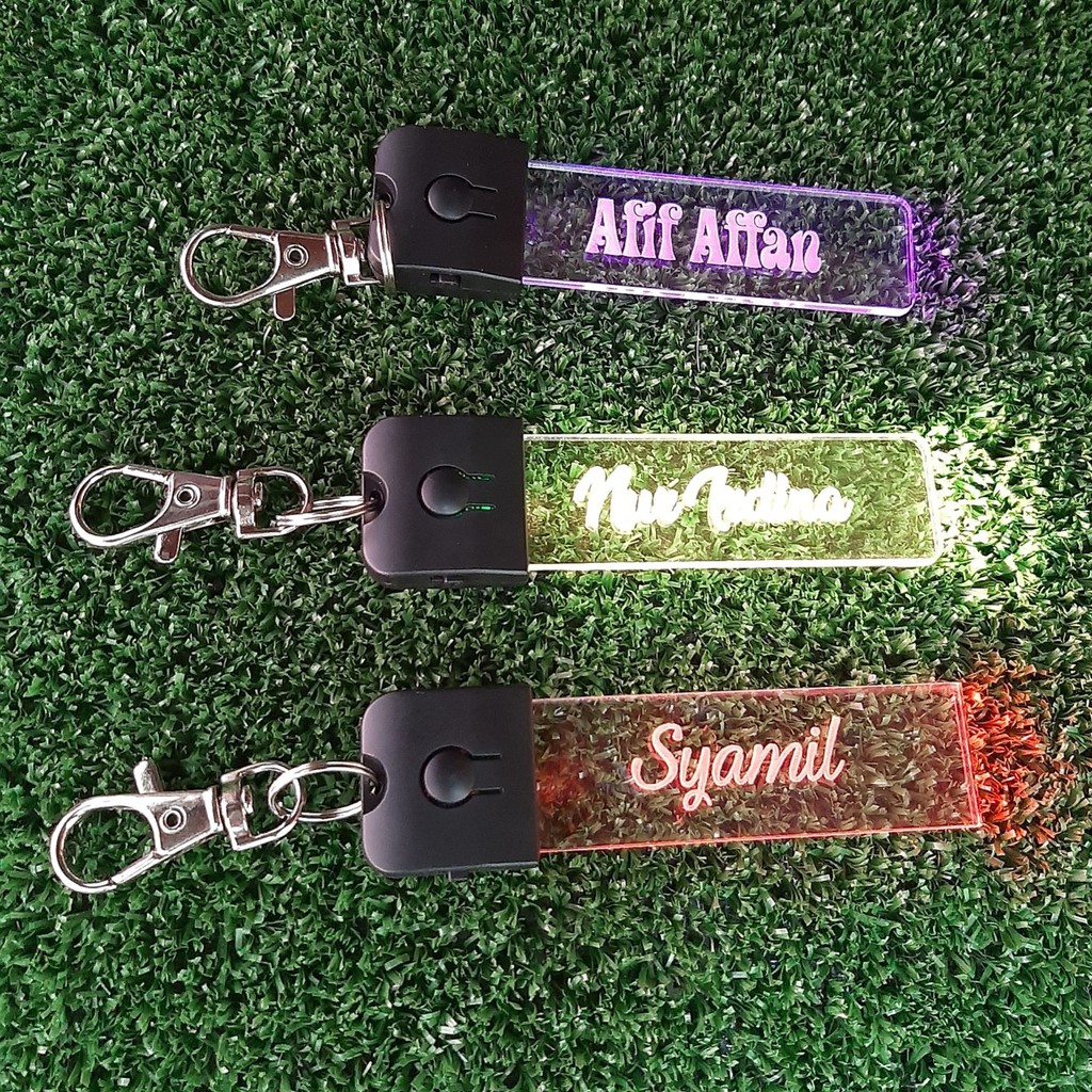 3D LED Keychain Nama Anda | Personalized LED Acrylic Keychain ...