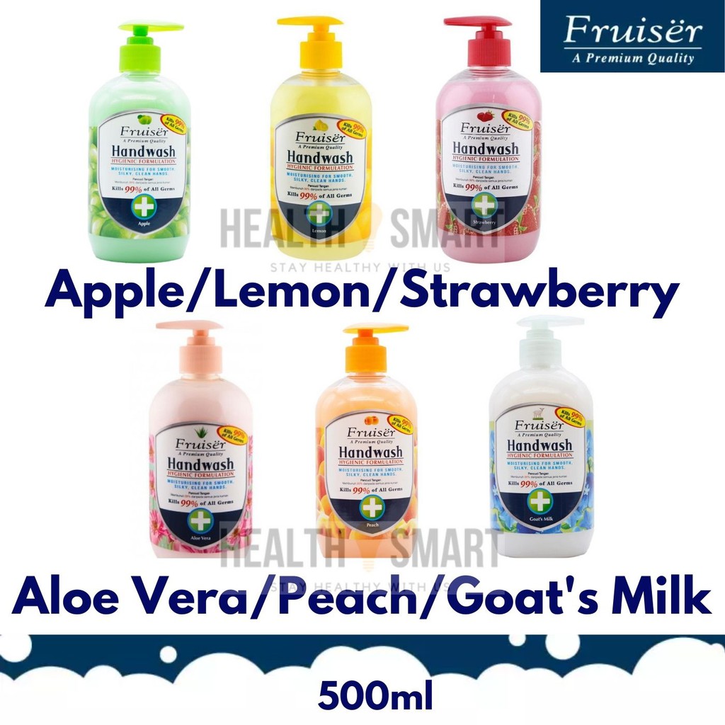 Fruiser Antibacterial Hand Wash 500ml [Apple/Lemon/Strawberry/Goats ...