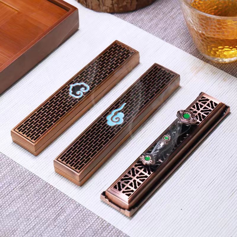 如意合金卧香炉 Incense stick holder Incense burner Chinese incense holder ...
