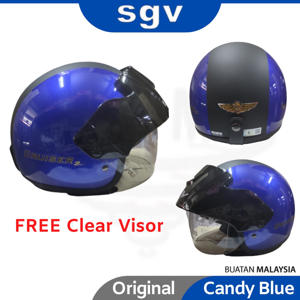 SGV Cruiser 2 Visorex 100% Original Helmet Free Clear Visor Motor ...