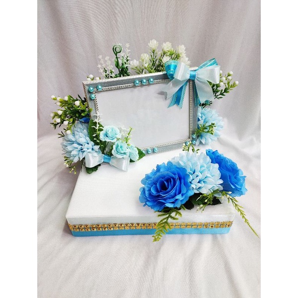 gubahan frame mas kahwin sahaja(babybluewhite) | Shopee Malaysia