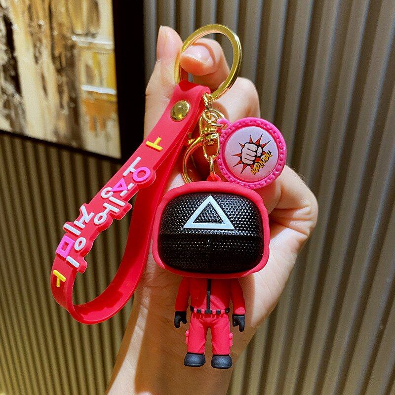 3D Squid Game Keychain Red Mask Man Keychain Squid Game Soldier Red ...