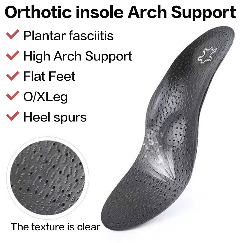 Leather Orthotics Insole For Shoes Sole Flat Foot Arch Support Varus ...