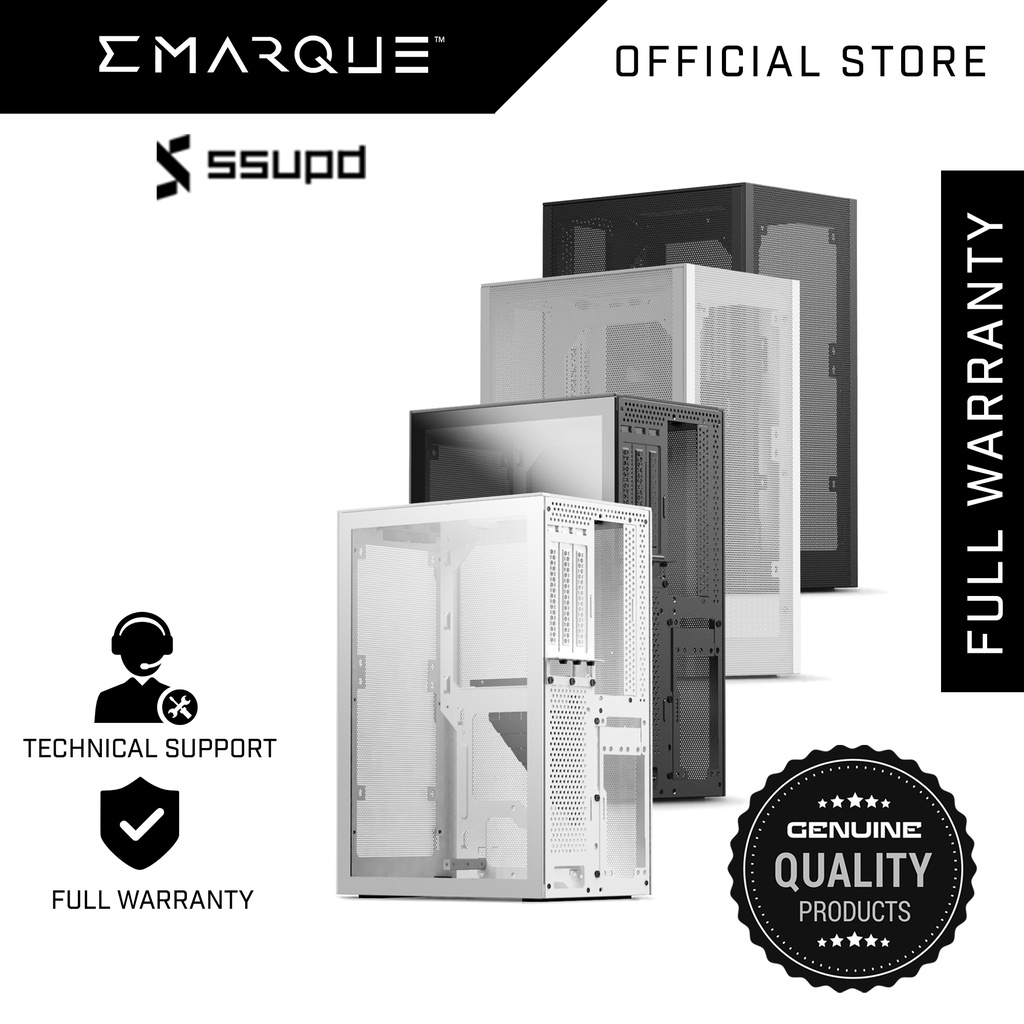 // SSUPD Meshlicious Tempered Glass / Full Mesh ITX - Black / White ...