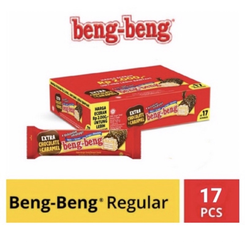 Beng-beng Wafer Caramel Crispy Chocolate - 1 box (22Gr x 17pcs | Shopee ...