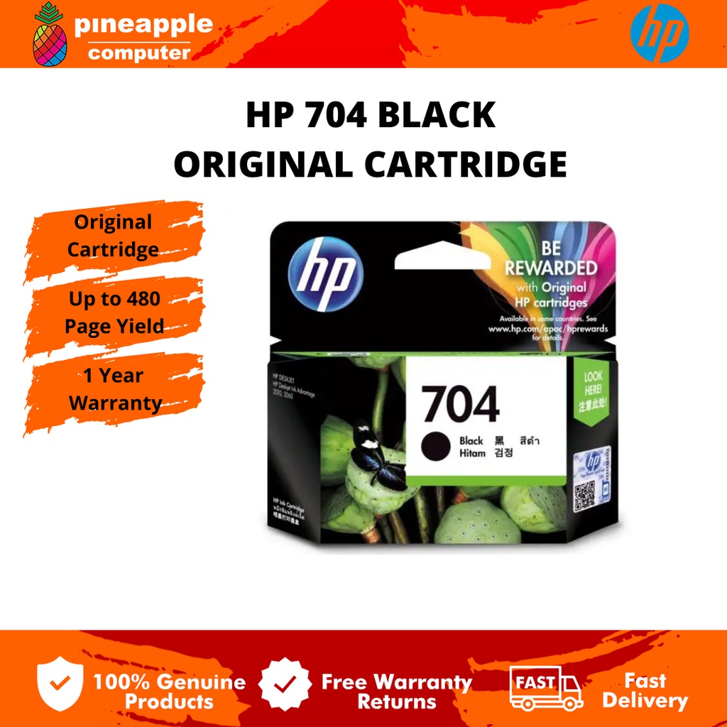HP 704 Black Ink Cartridge CN692AA For 2060-K110A | Shopee Malaysia