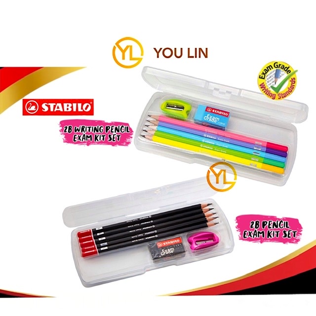 Stabilo Exam Kit Pencil Set with Pencil Box 288PC5SP 288GPC5SP Writing ...