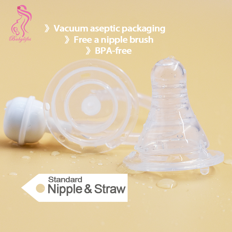 8pcs Baby Puting & Straw Pupici Feeding Nipple Slim Neck & Straw Kids ...