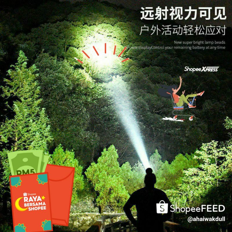 LED head Lamp waterproof and powerful 100w * head Lamp* Lampu Suluh ...