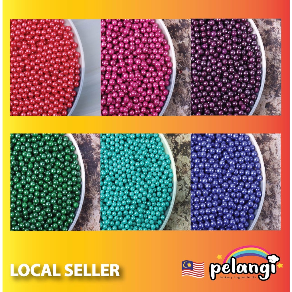 [Pelangi] Halal Edible Special Color Ball Sprinkles Candy Ball Cake ...